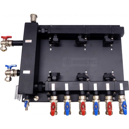 Low Loss Header NORDIC TEC with 3 heating cirlces manifold